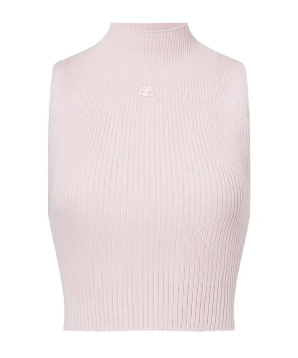 COURREGES Ribbed Knit Vest - Pink