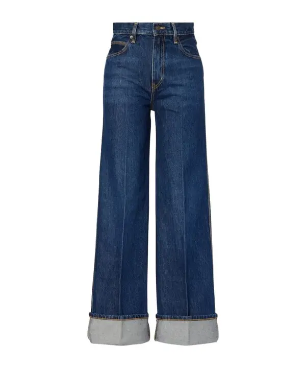 FRAME High-waisted Wide-leg Jeans - Blue
