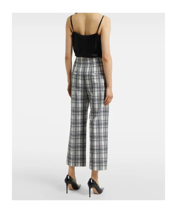 Veronica Beard Dova Plaid Cotton-blend Wide-leg Pants