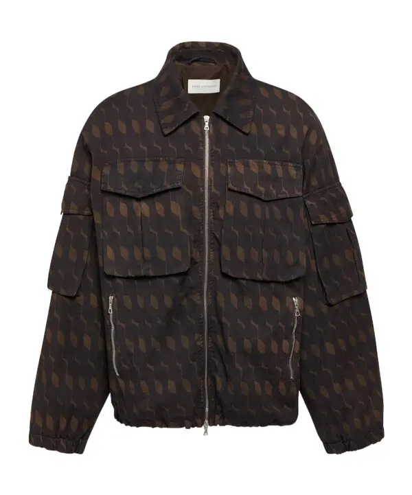 Dries Van Noten Vidway Printed Cotton-blend Field Jacket - Black