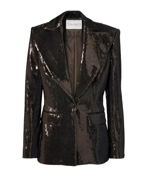 Nina Ricci Sequined Blazer - Black