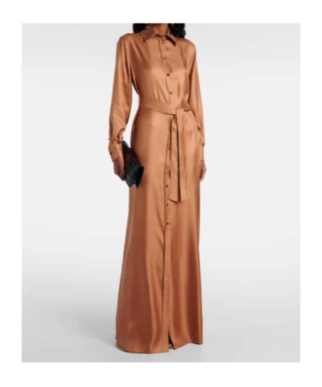 TOM FORD Belted Silk Twill Shirt Dress