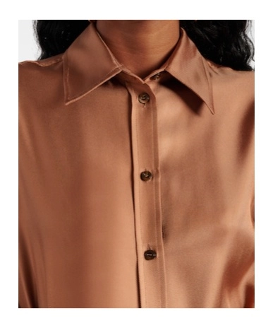TOM FORD Belted Silk Twill Shirt Dress