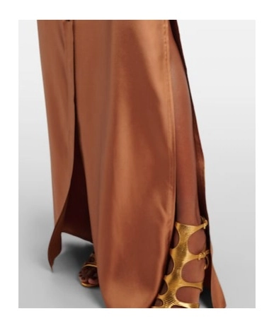 TOM FORD Belted Silk Twill Shirt Dress