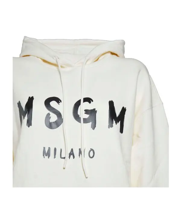 MSGM Logo Printed Drawstring Hoodie