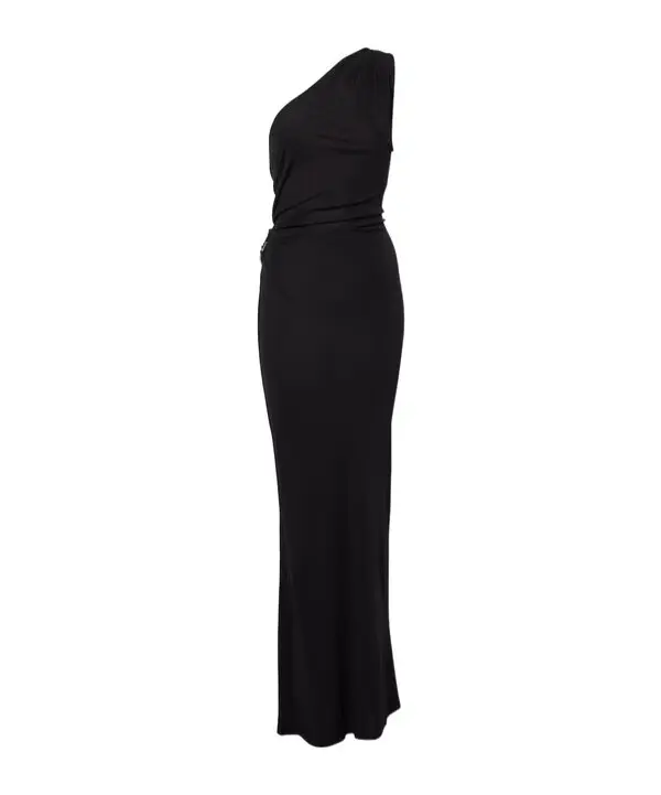 Staud Zenith Gathered Jersey Maxi Dress - Black
