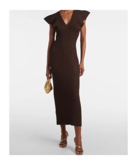 Altuzarra Trey Ruffled Ribbed-knit Gown