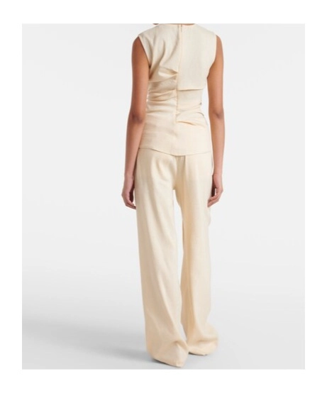 Proenza Schouler White Label Anoushka Ruched Linen-blend Top