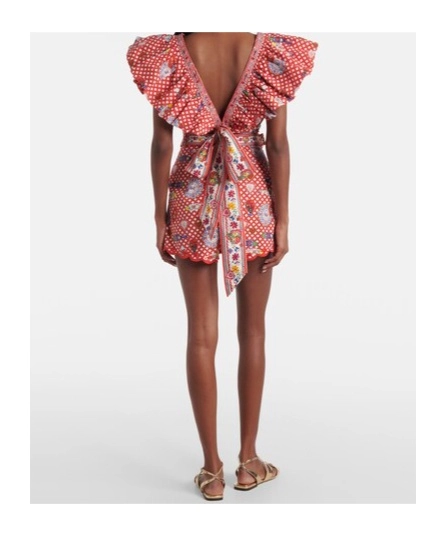 Camilla Printed Ruffled Cotton Top