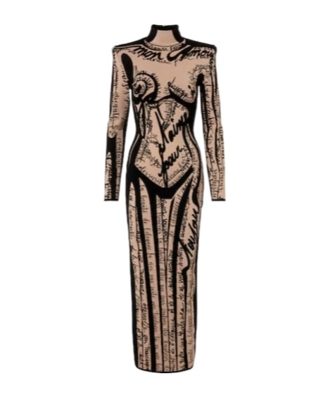 Balmain Knitted Maxi Dress - Nude