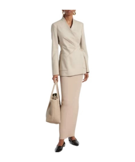 Max Mara Stand-up Collar And Waist-tightening Suit