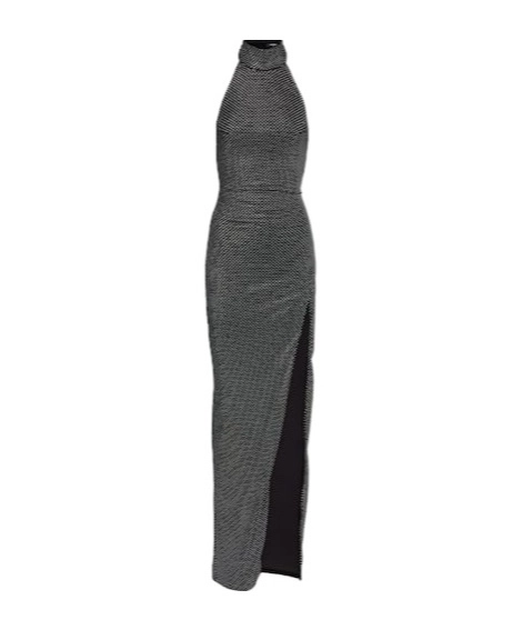 Balmain Rhinestone-embellished Velvet Maxi Dress - Black