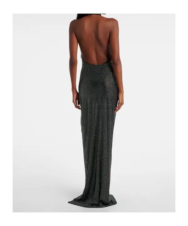 Balmain Rhinestone-embellished Velvet Maxi Dress