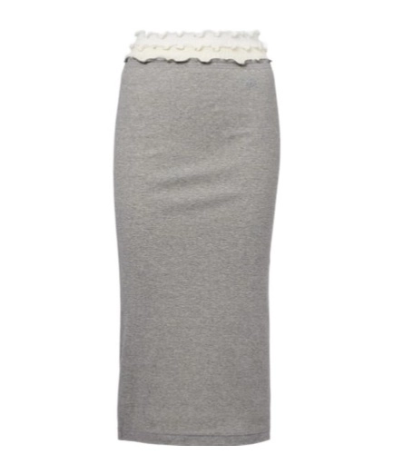 JIL SANDER Layered Jersey Midi Skirt - Gray