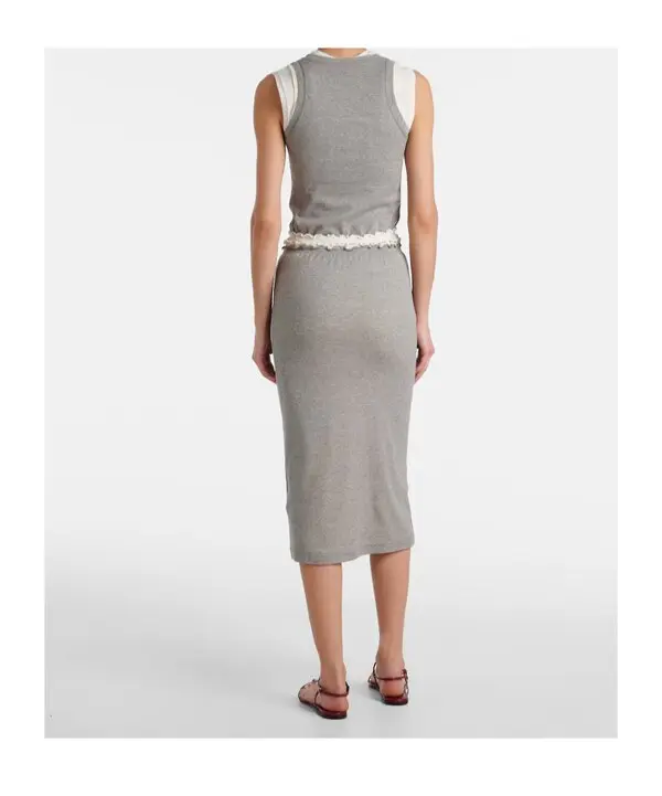 JIL SANDER Layered Jersey Midi Skirt