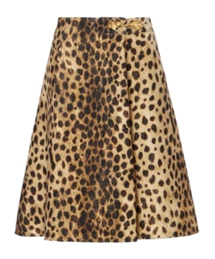 Valentino Garavani Leopard-print Wool Midi Skirt - Nude