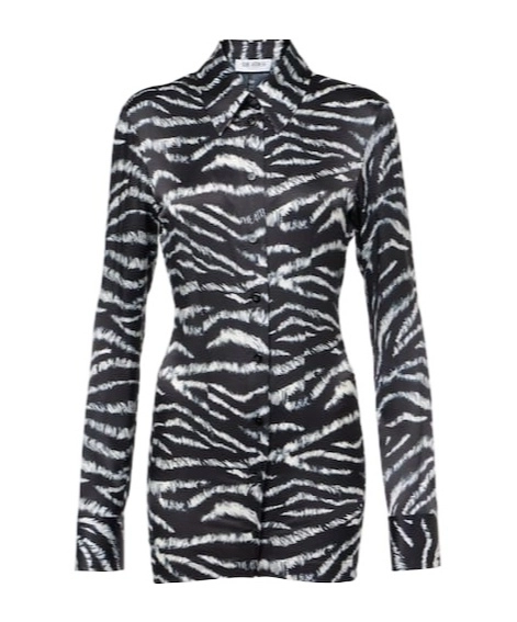 Attico Zebra-print Satin Shirt - Black