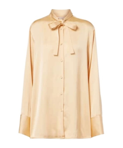 JIL SANDER Bow-detail Satin Blouse - Nude