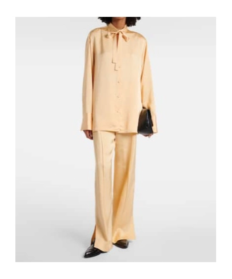 JIL SANDER Bow-detail Satin Blouse