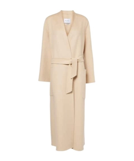 Max Mara Vezzoso Camel Hair Wrap Coat - Nude
