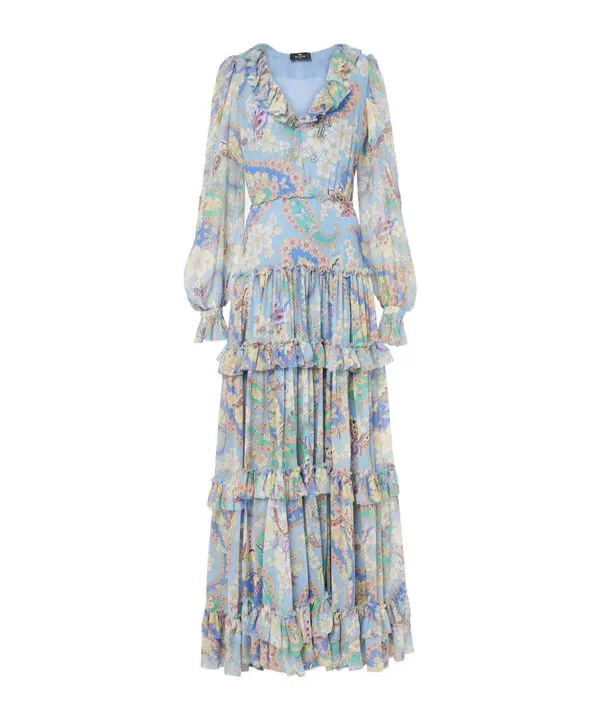 Etro Floral Pattern Dress - Nude