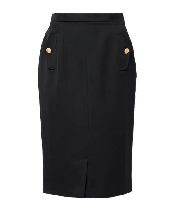 Alessandra Rich Virgin Wool Pencil Skirt