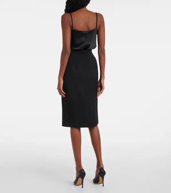 Alessandra Rich Virgin Wool Pencil Skirt