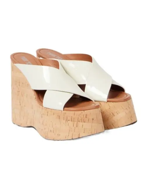 Paris Texas Mara 135 Patent Leather Platform Sandals - Nude