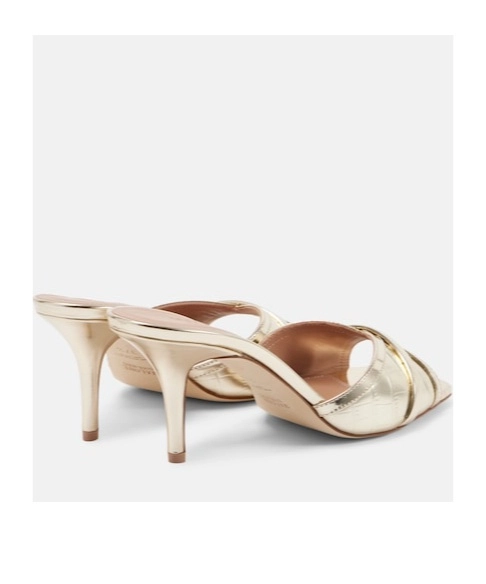 MALONE SOULIERS Perla 70 Croc-effect Leather Mules