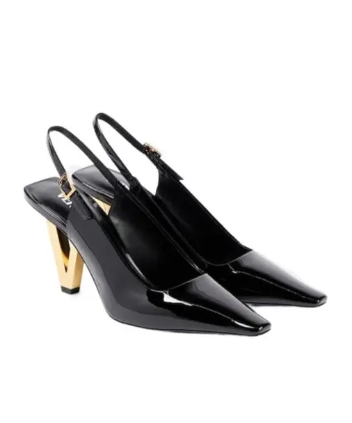 Versace Slingback High-heeled Sandals - Black