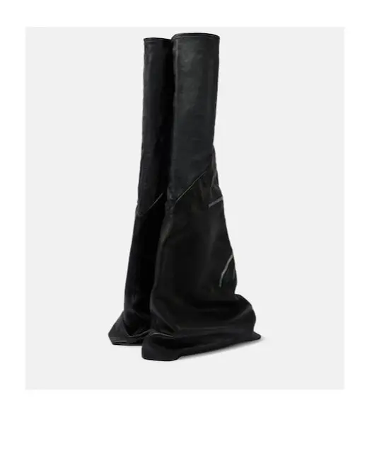 Rick Owens Cargoflares Leather Knee-high Boots