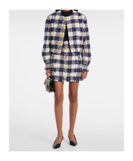 Balmain Checked Tweed Jacket