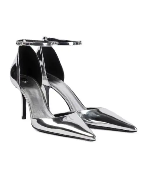Proenza Schouler Slash 85 Mirrored Leather Pumps - Black