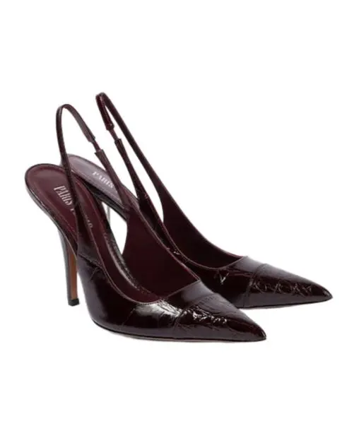 Paris Texas Miranda 105 Croc-effect Leather Slingback Pumps