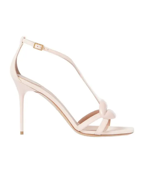 Balmain Lips Suede Sandals - White