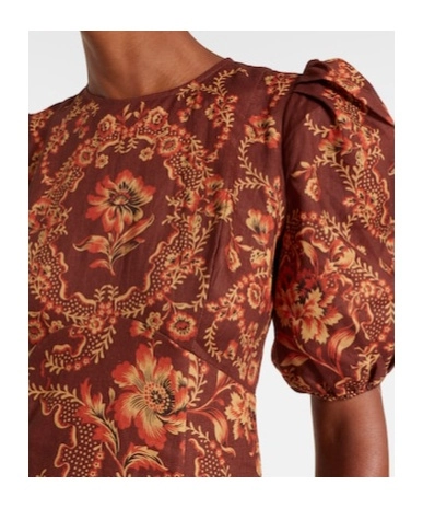 ALEMAIS Seraphina Printed Linen Midi Dress