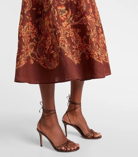 ALEMAIS Seraphina Printed Linen Midi Dress