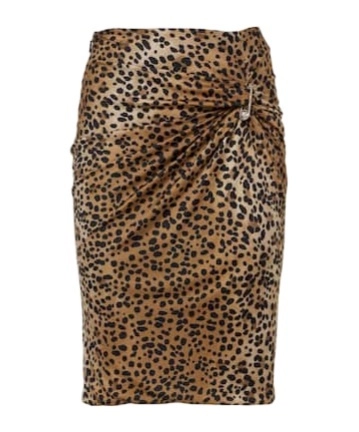 Versace Safety Pin Gathered Leopard-print Pencil Skirt - Brown