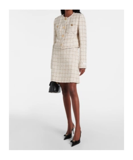 Versace Embellished Tweed Miniskirt