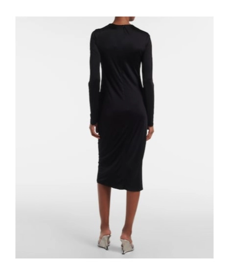Versace Safety Pin Gathered Jersey Midi Dress