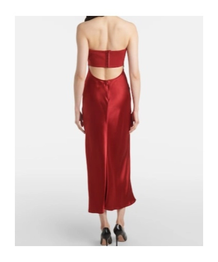Staud Wayfaring Ruched Ponte And Satin Gown