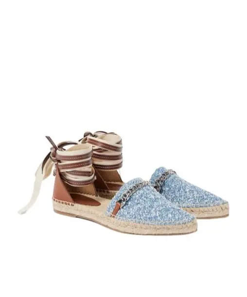 Stella McCartney Gaia Denim Bouclé Espadrilles - Nude