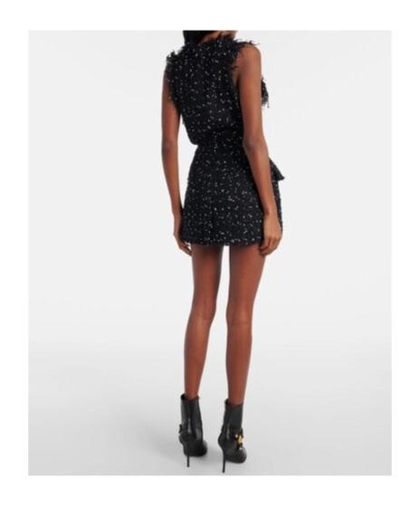Balmain Polka-dot Tweed Miniskirt