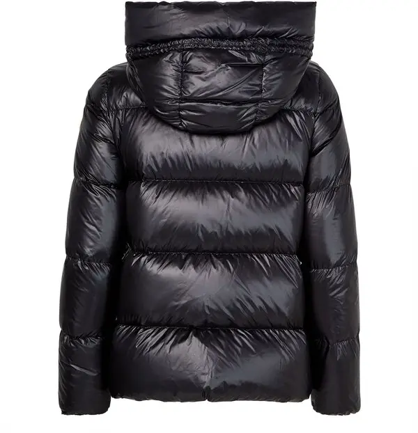 Moncler Cropped Hooded Down Jacket - Black