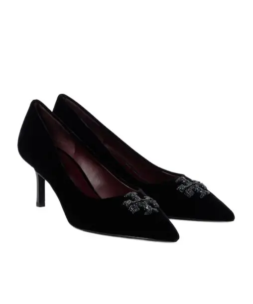 Tory Burch Velvet Pumps - Black