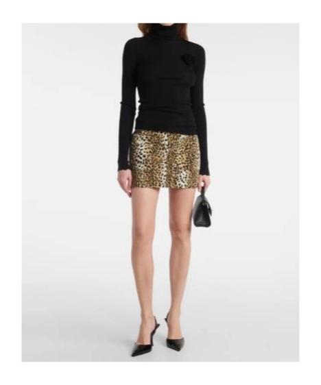 Blumarine Leopard-print Cotton Miniskirt
