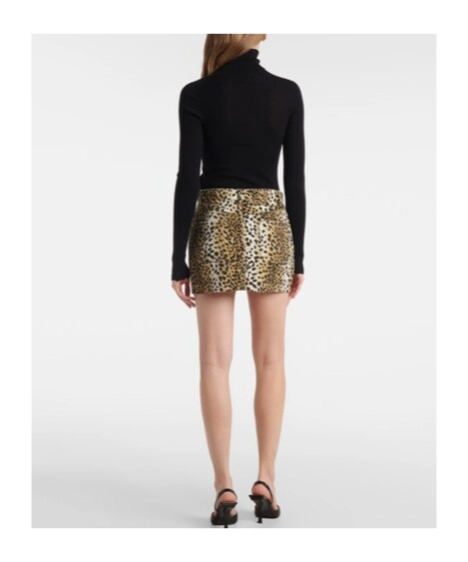 Blumarine Leopard-print Cotton Miniskirt