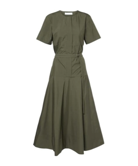 Proenza Schouler White Label Elizabeth Cotton-blend Midi Dress - Green