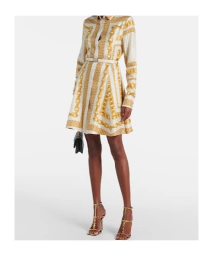 Versace Treasure Silk Twill Shirt Dress