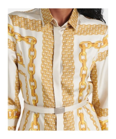 Versace Treasure Silk Twill Shirt Dress